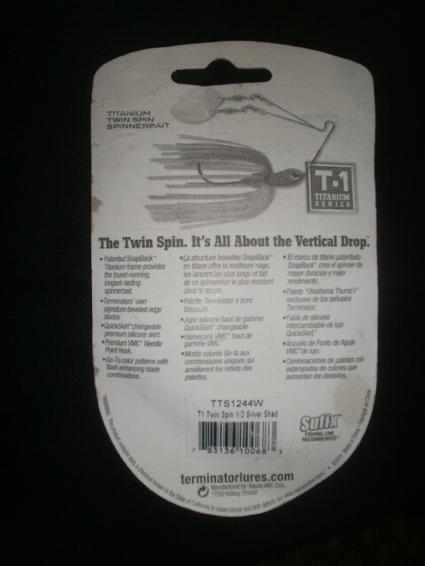 Terminator T-1 Titanium 1/2 oz Spinnerbait White Shad Snap Back | eBay