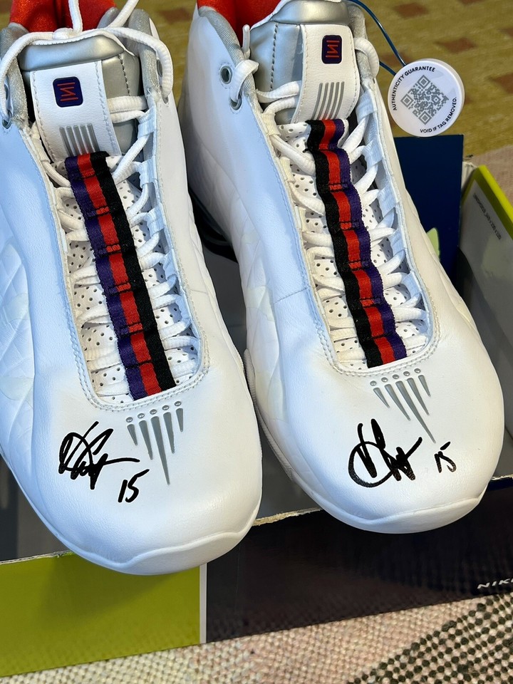 Vince Carter Signed Autograph 2019 Nike Shox Zoom BB4 NBA Basketball ...