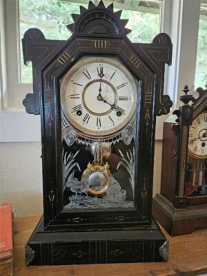 W.L. Gilbert "Jet" Ebonized Eastlake Shelf Clock | eBay
