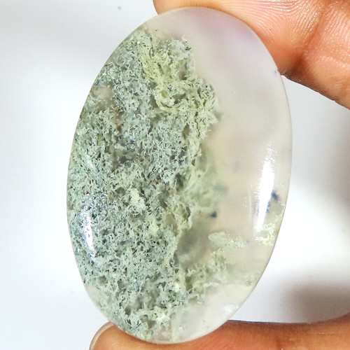 Indonesian Moss Agate Oval Cabochon Agate Gemstone 80.50 Cts 30x48x6 mm ...