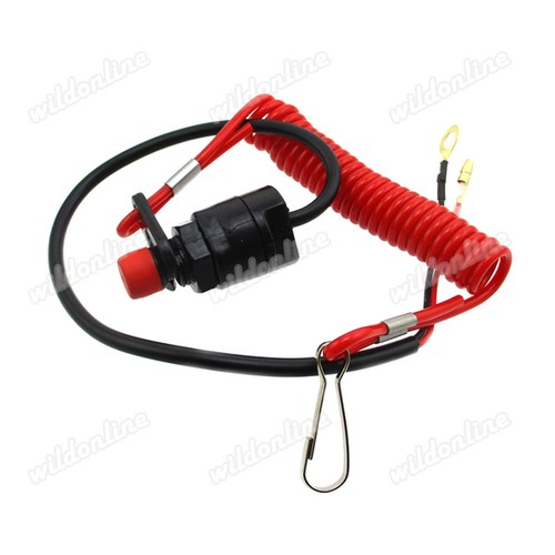 Safety Tether Cord Lanyard & Kill Stop Switch For Outboard Motor Boat ...