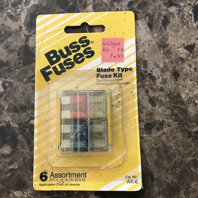 Buss Fuses AK6 ATC Blade Type Assortment 6 Fuses, 5-10-15-20-25-30 | eBay