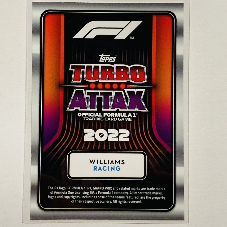 Nicholas Latifi GRAND PRIX BOOSTER 324 Topps F1 Turbo Attax 2022 ...