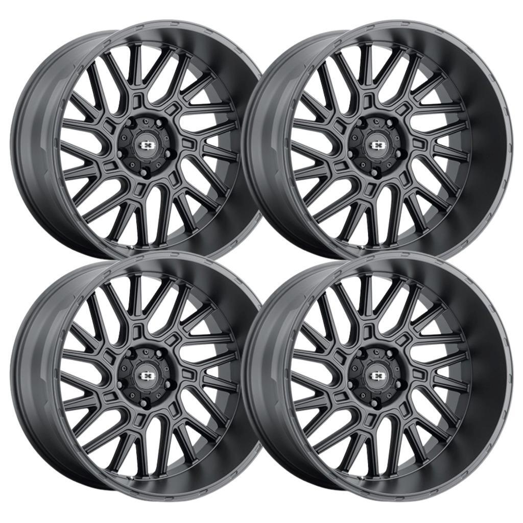 (Set-4) Vision 404 Brawl 20x10 8x170 -25mm Satin Black Wheels Rims 20 ...