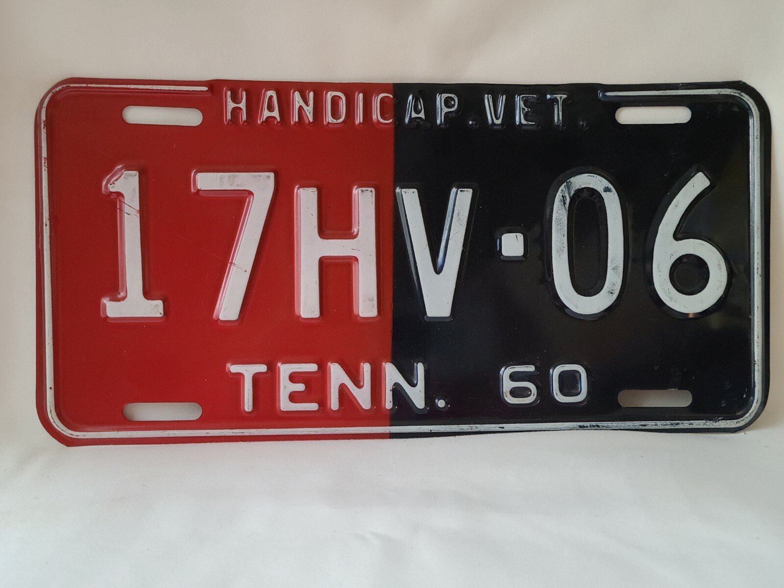 Vintage 1960 Tennessee Handicap Vet License Plate 1021 | eBay