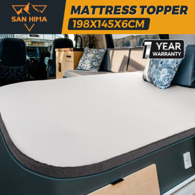 San Hima Caravan Mattress Topper Queen Size Mat RV Bed 198cm x 145cm ...