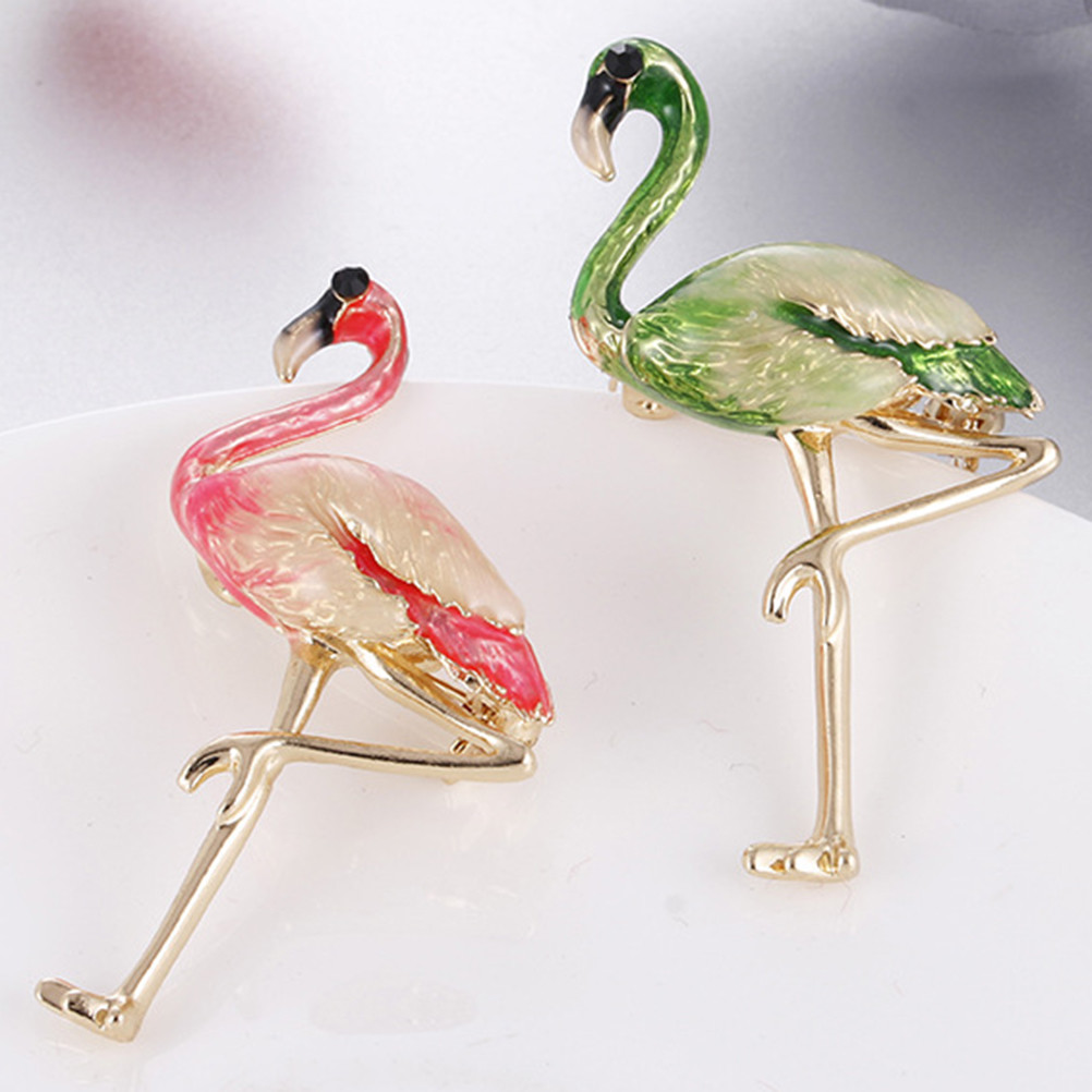 Flamingo Brooch Pin Enamel Collar Brooch Women's Badge Jewelry Brooch ...