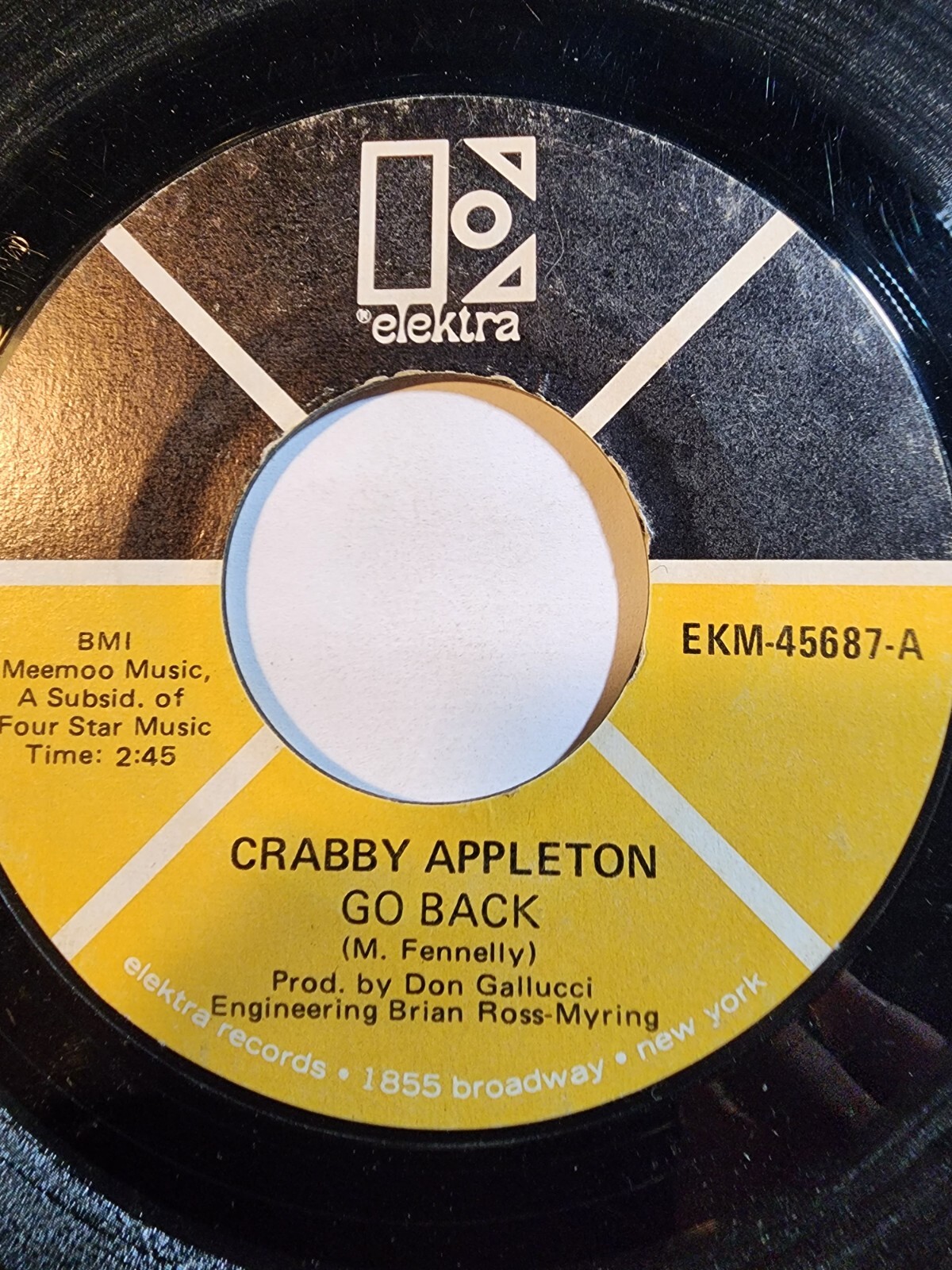 CRABBY APPLETON : Go Back b/w Try Elektra 45687 VG F279 | eBay