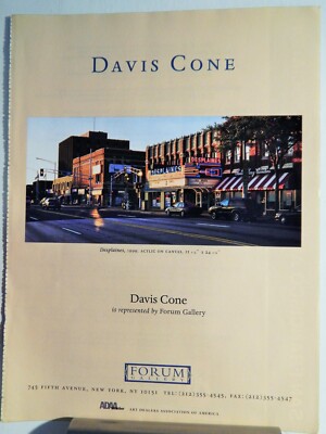DAVIS CONE ART PIECE VTG ORIG 1999 ADVERTISEMENT | eBay