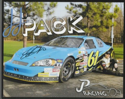 SIGNED 2019 JJ PACK "JP RACING SITTING AGAINST CAR" #61 NON NASCAR ARCA ...