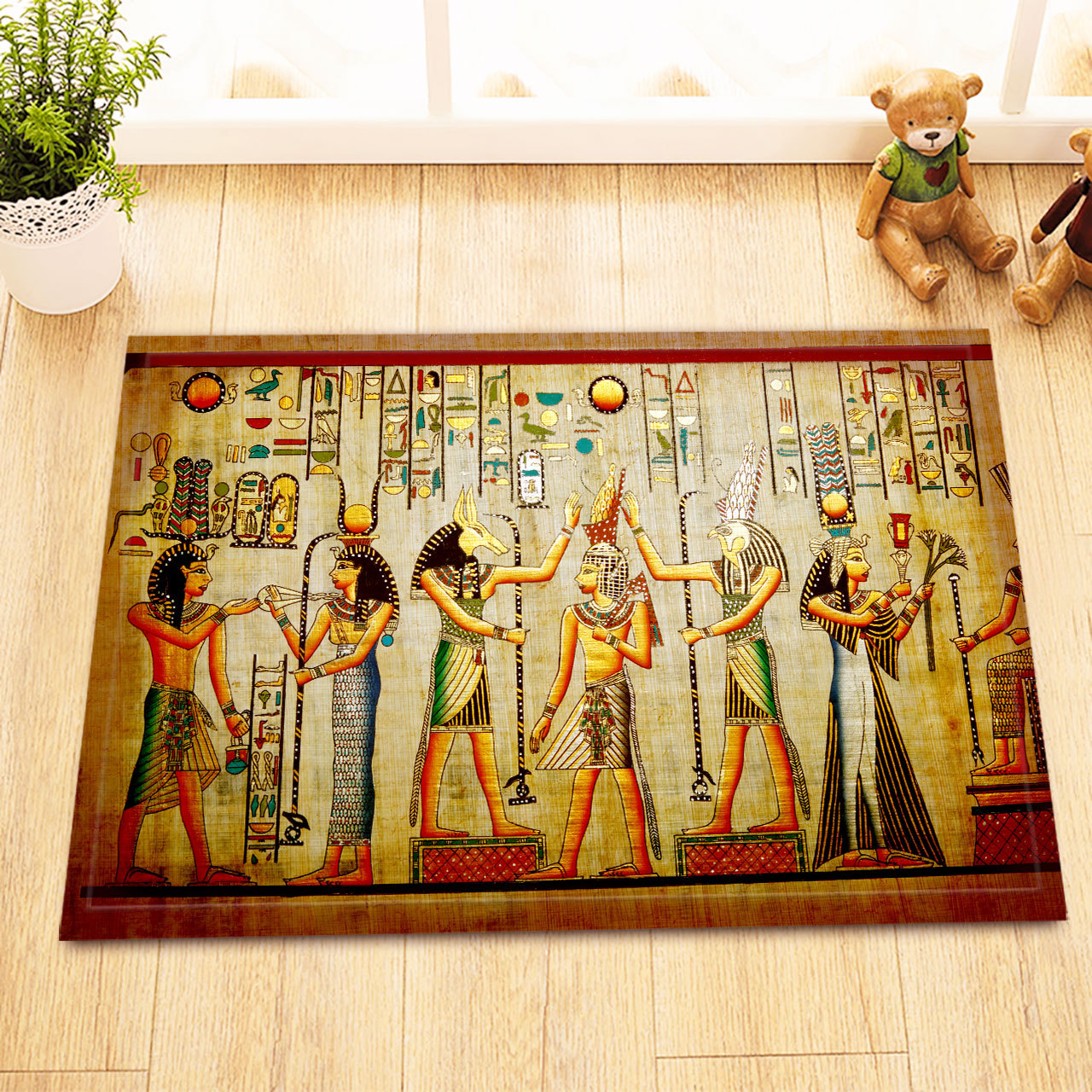 Ancient Egyptian Design Hieroglyphics Kitchen Bathroom Bath Door Mat ...