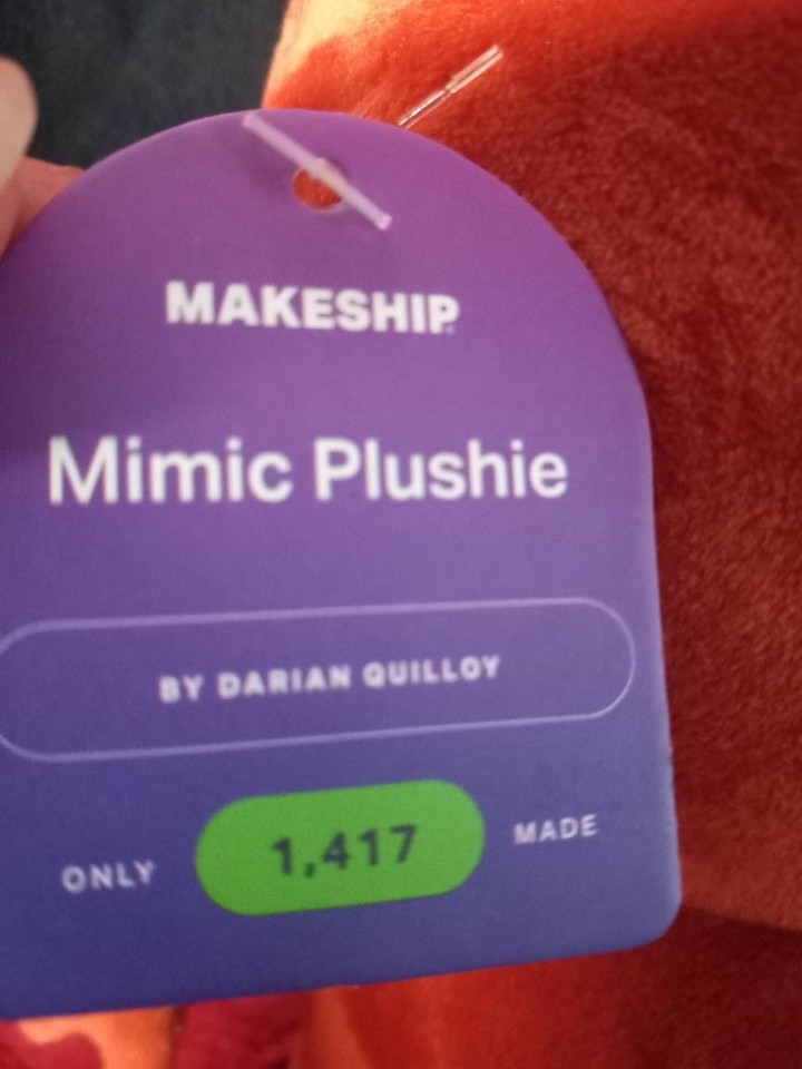 Makeship Mimic Plushie Darian Quilloy Plush Youtuber Horror Only 1,417 ...