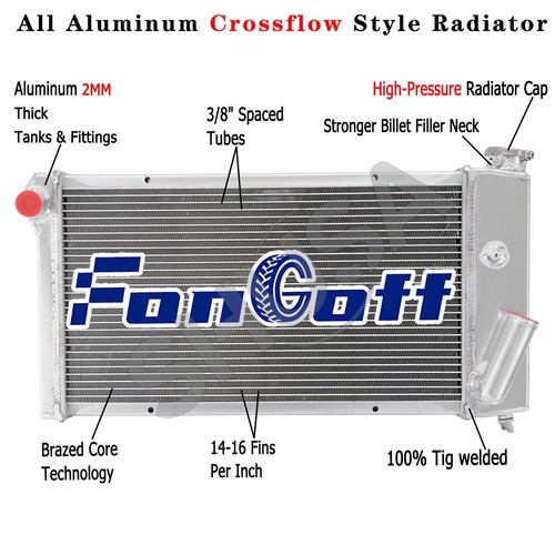 4 Rows Aluminum Radiator Fit 1971-77 Chevy Vega 1975-76 Pontiac Astre 2 ...