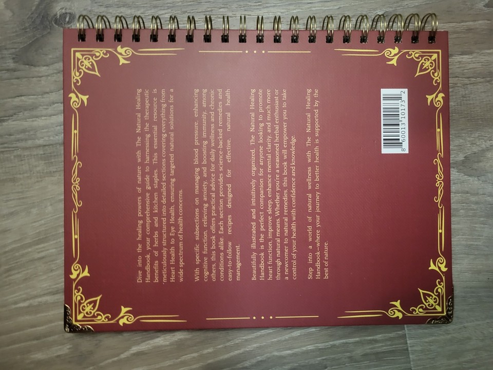 The Natural Healing Handbook, Spiral-Bound Guide for Herbal Remedies ...