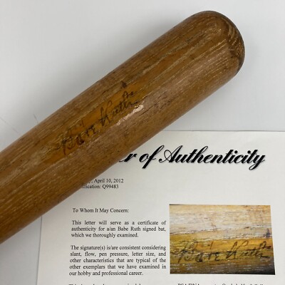 Babe Ruth Signed Autographed 1930's Game Used Baseball Bat PSA DNA COA ...