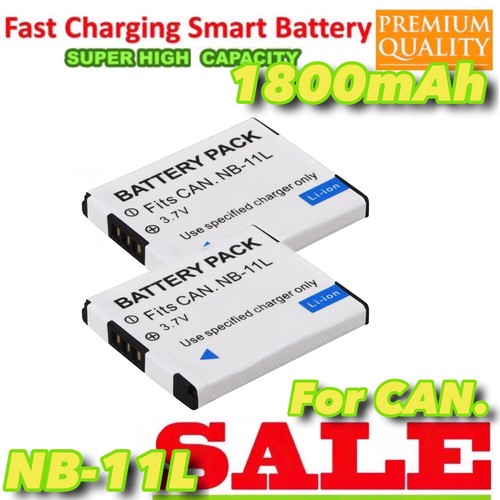 2x 1.8Ah NB11LH NB-11L Battery for Canon Digital IXUS 175 180 185 190 ...