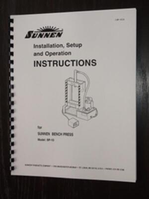 Sunnen Model BP10 Piston Pin Press Manual - Late Model | eBay