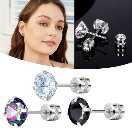 1 Pair Stud EarringS Zircon Diamond EarringS StainleSS Steel Needle ...