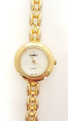 Inmode Quartz Japan Movement Round Watch Gold Color Link Band Fashion ...