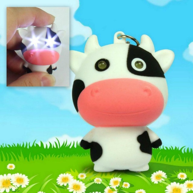 LED Cow Keychain W Light Sound Cute Toy Animal Moo Noise Wholesale for ...