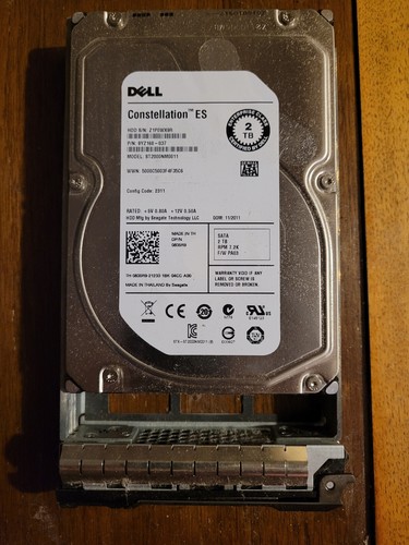 835R9 DELL ENTERPRISE CLASS 2TB 7.2K SATA 3.5" 6Gbps HDD W/ TRAY ...