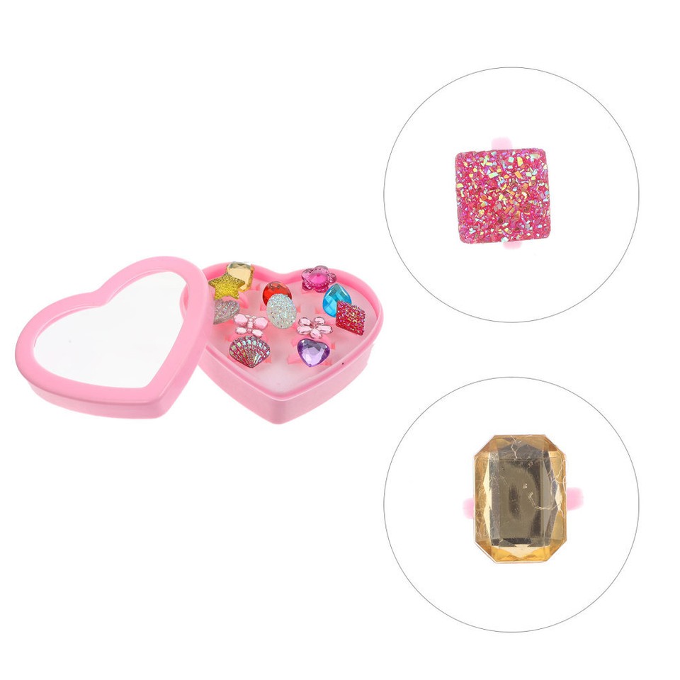 Girls Childrens Toys Children's Ring Dress up Rings Princess ...