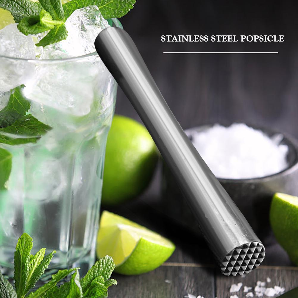 Steel Cocktail Muddler Mixer Stick Ice Crusher Barware Tool (185x24mm ...