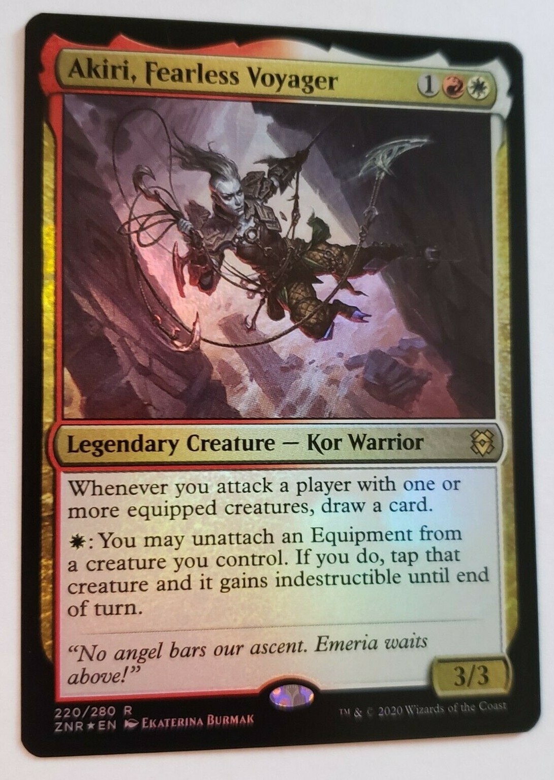 MTG 2020 Zendikar Rising AKIRI, FEARLESS VOYAGER 220/280 Rare Foil M/NM ...