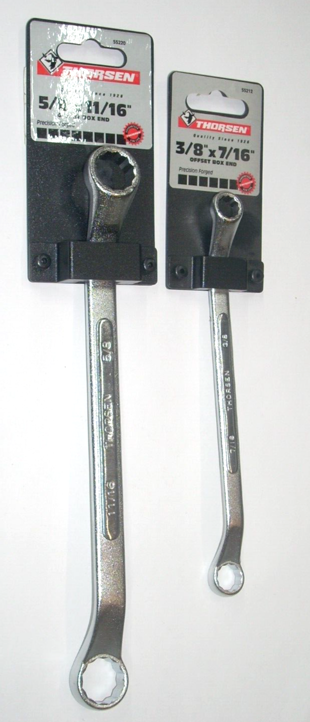 Thorsen Offset Box End Wrench Set 3/8 x 7/16 & 5/8 x 11/16 Precision ...