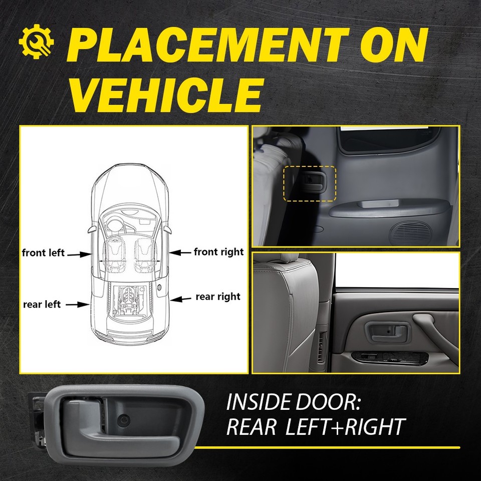 2PC Rear Interior Door Handle Right+Left Set For 2000-2006 Toyota ...