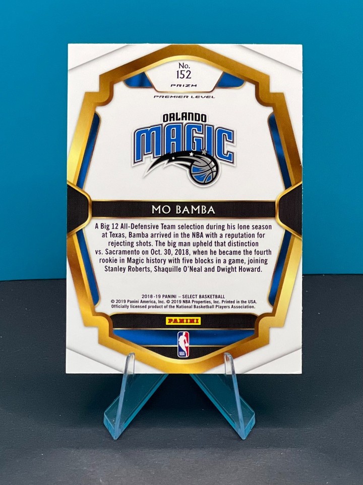 MO BAMBA 2018 Panini Select Premier Level Silver Prizm MAGIC #152 RC ...
