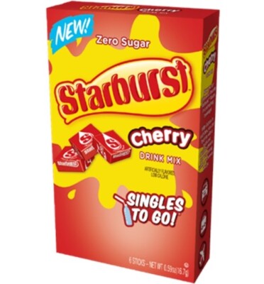 Starburst Cherry Singles To Go Drink Mix, 0.59 OZ, 6 CT | eBay