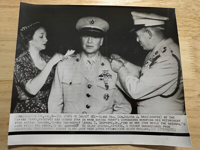 Original Photo Press Release USMC General Maas Getting His Stars | eBay