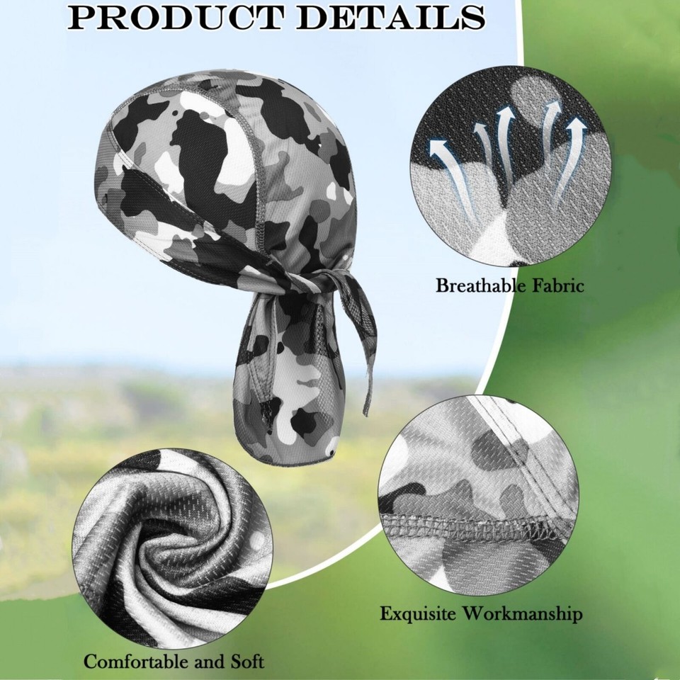 8 Pack Do Rag Skull Caps for Men Sweat Wicking Doo Rags Cooling Helmet ...