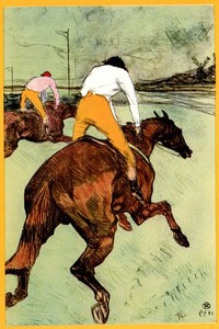 THE JOCKEY HORSE RACING FRENCH 1899 PAINTING BY HENRI DE TOULOUSE ...