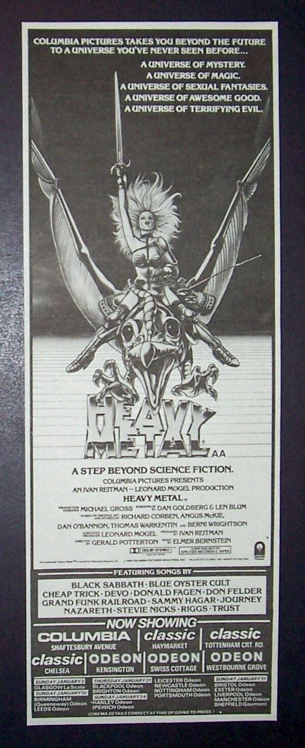 Heavy Metal UK Opening 1981 Poster Type Movie Ad, Promo Advert | eBay