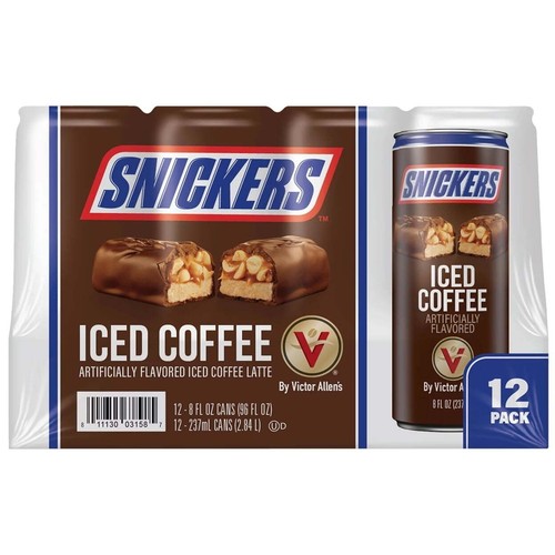 Snickers Iced Coffee Latte 8 Fluid Ounce (Pack of 12) Ground Coffee ...