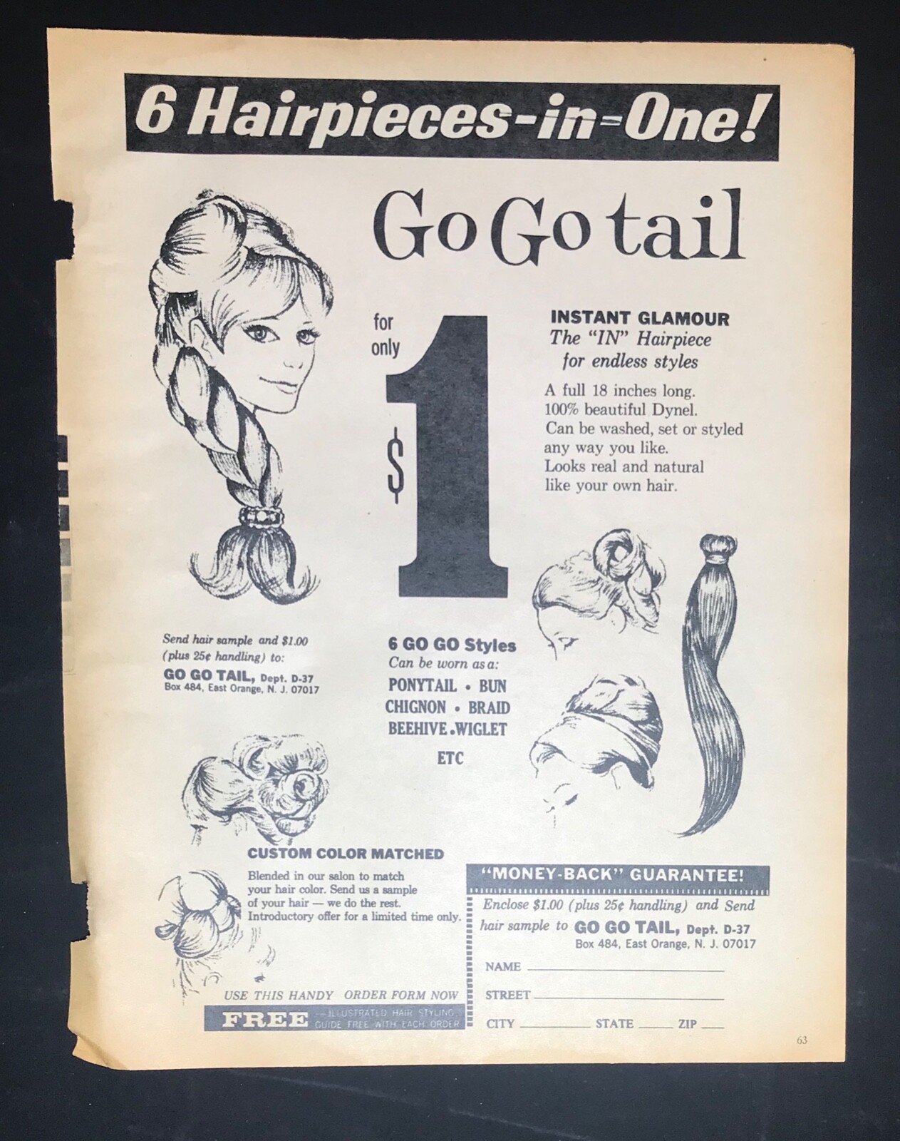 vintage 1970s magazine ad GO GO TAILS wigs 1971 groovy fashion style | eBay