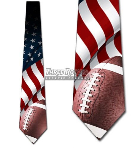 Football Ties Mens US Flag Patriotic Sports Necktie | eBay