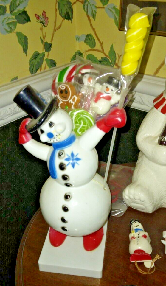Vtg Christmas 1950 Frosty The Snowman Miller plastic Lighted light W ...