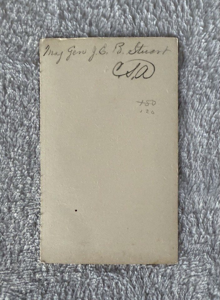 CDV Portrait Confederate Civil War General J.E.B Stuart Blank Back ...