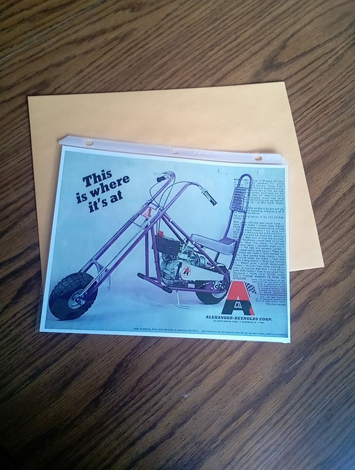 Vintage Alexander Reynolds Corp ARCO Model 4951 Mini Bike Brochure Ad ...