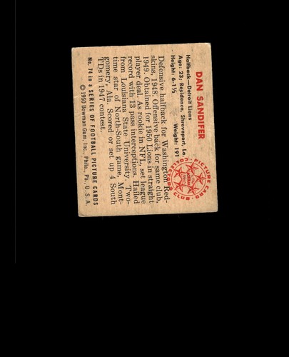 1950 Bowman 74 Dan Sandifer RC VG #D1,435223 | eBay