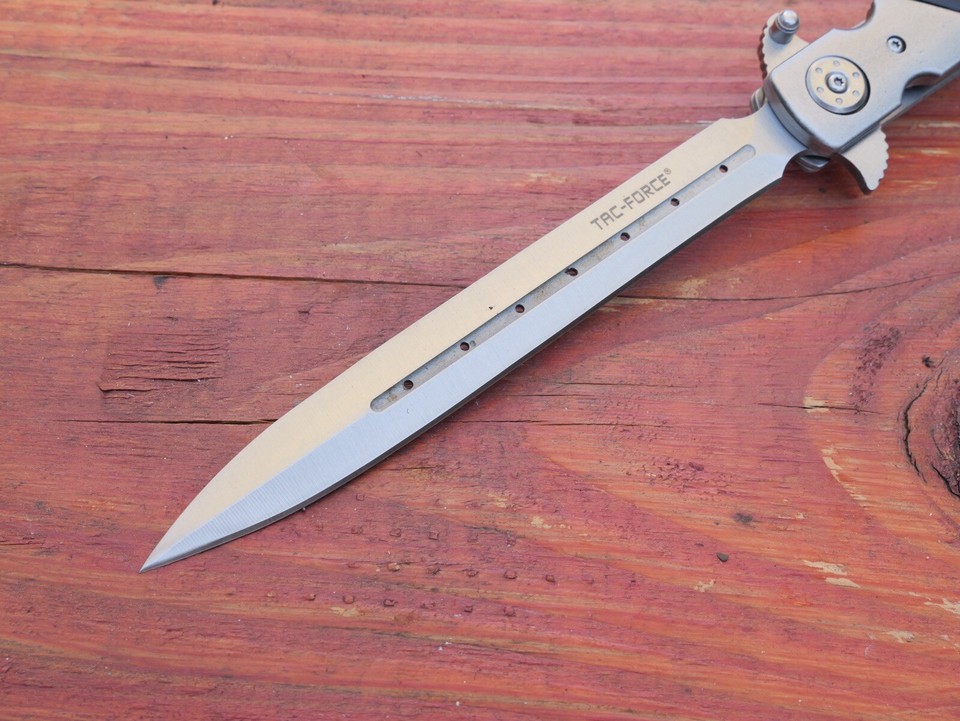 Pocket Knife Long XL 13” Vintage Italian Design Chrome Wood Handle ...