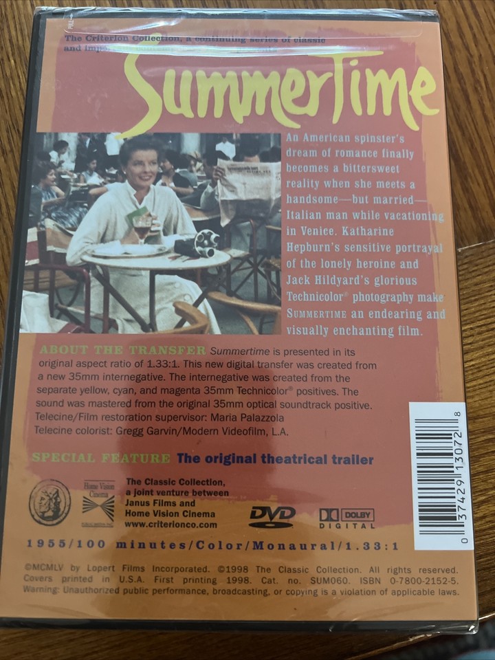 Summertime (Criterion Collection) (DVD, 1955) 37429130728 | eBay