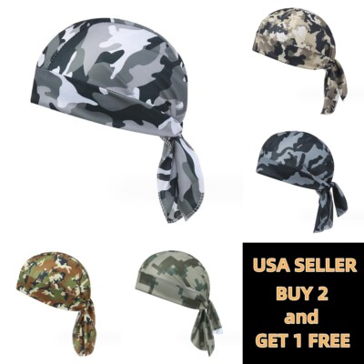 Camouflage Motorcycle Wrap Biker Du Do Black Doo Rag Head Skull Cap ...