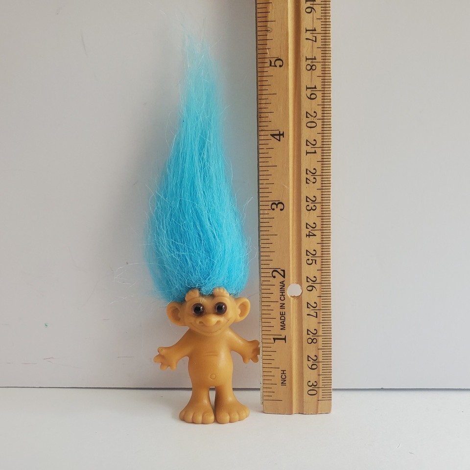 vintage MeLLo SmeLLo troll doll purple eyes blue hair 2" tall trolls | eBay