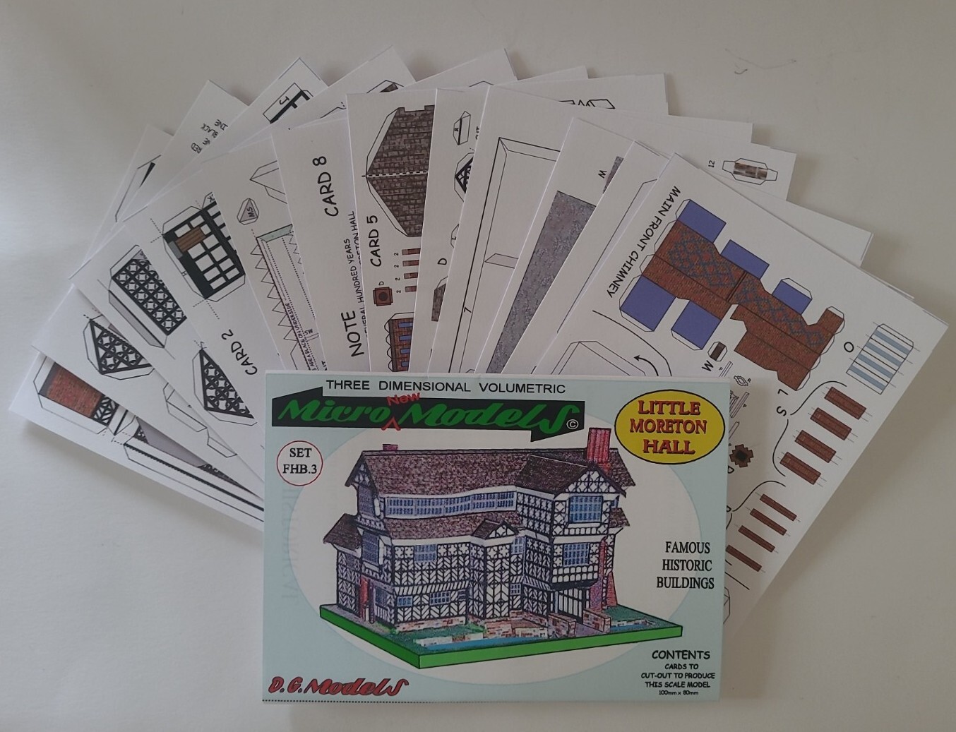 Micromodels LITTLE MORETON HALL SET FHB3 Micro New Models card model ...