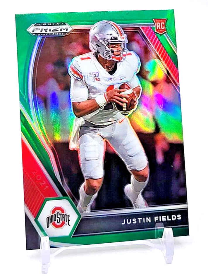 Justin Fields ROOKIE CARD Green Prizm 2021 Panini Prizm Draft Picks ...