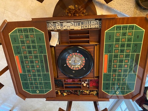 Notturno Intarsio Sorrento Italy Italian Game Table Roulette Chess ...